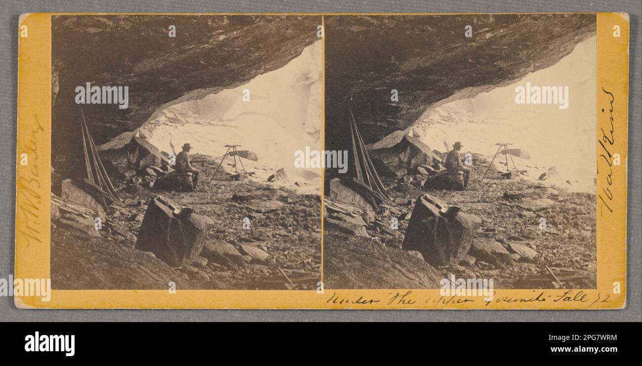 Under the Upper Yosemite Fall 1861 by Carleton E. Watkins Stock Photo ...