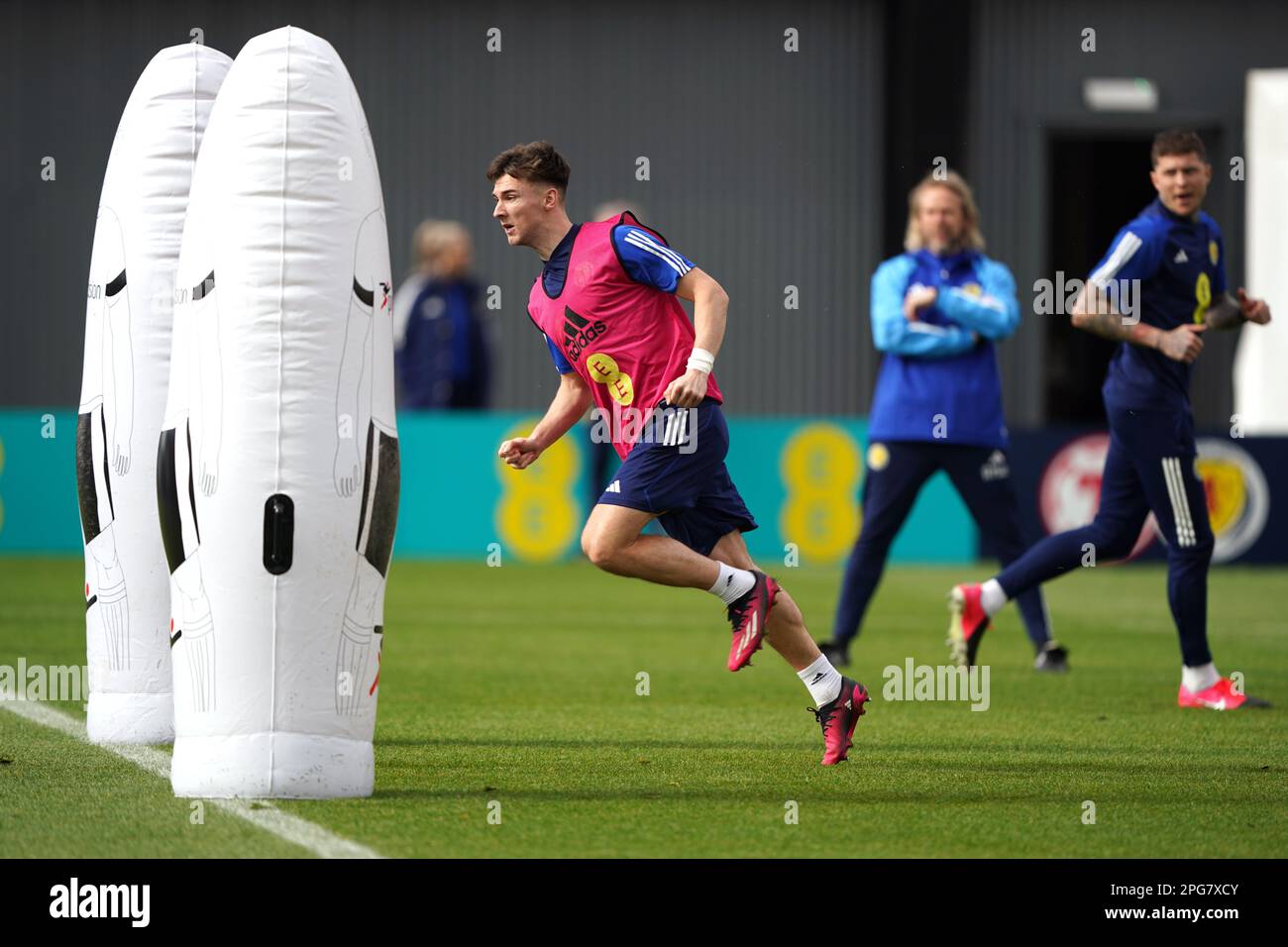 Scotland's Kieran Tierney during the training session at Lesser Hampden ...