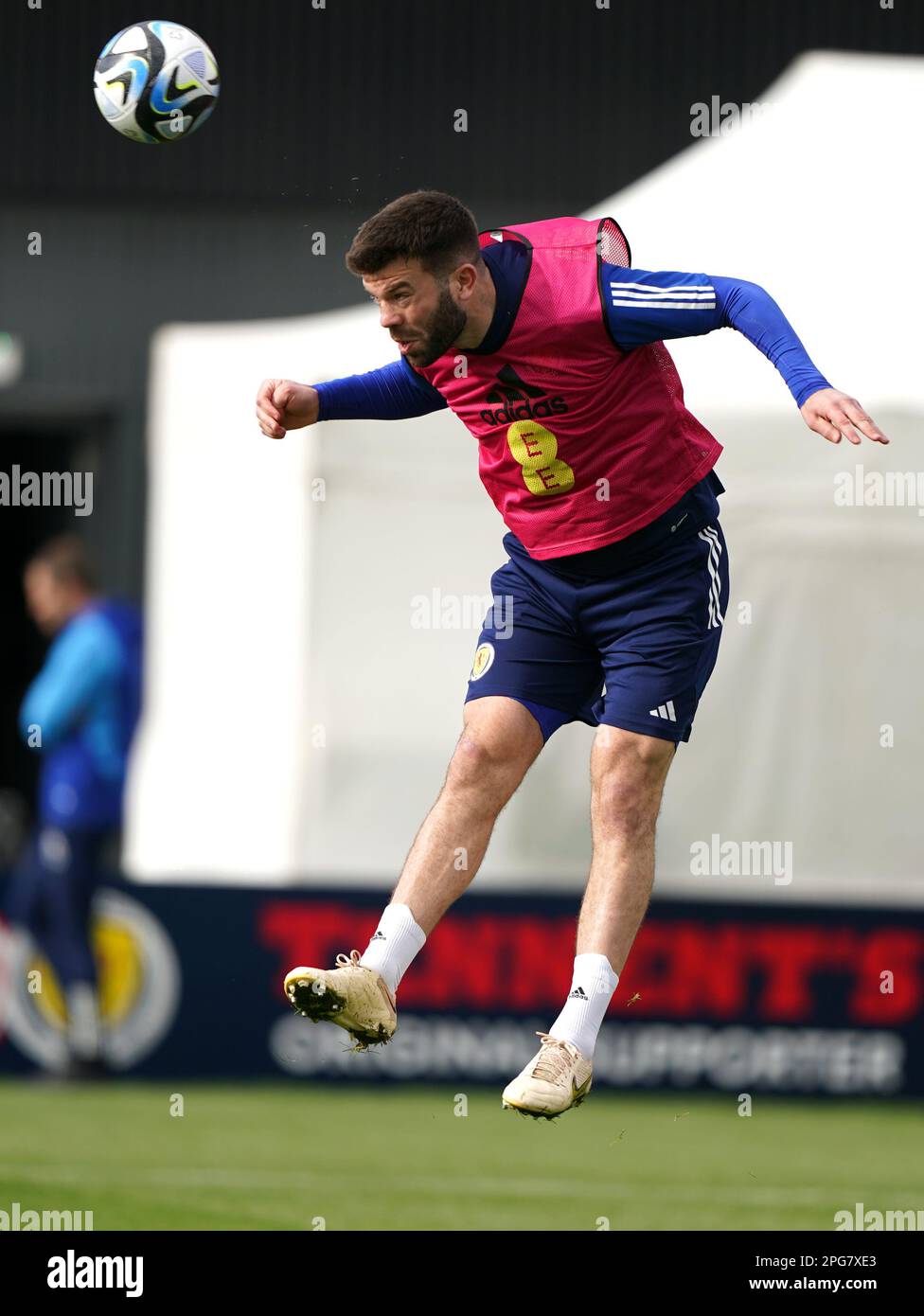 Scotland's Grant Hanley during the training session at Lesser Hampden ...