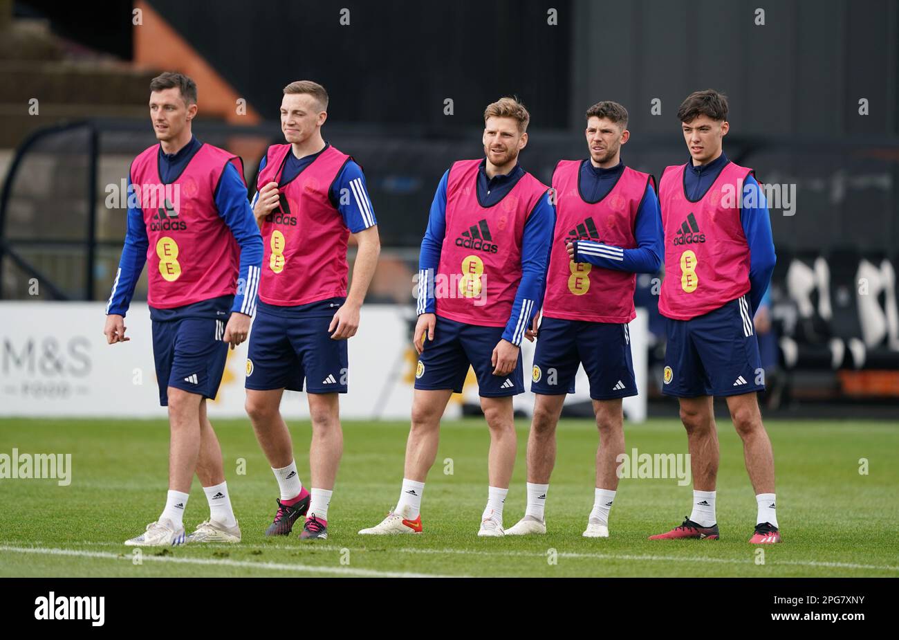Scotland's players during the training session at Lesser Hampden ...