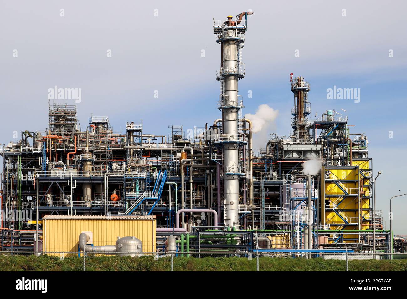 Chemical installation of Huntsman at the Botlek harbor in the port of ...