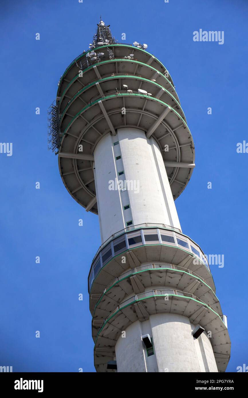 Concrete tower with several antenna installations for mobile ...