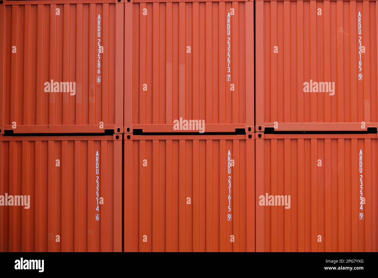 Freight containers at Rotterdam Waalhaven harbor in the Netherlands ...