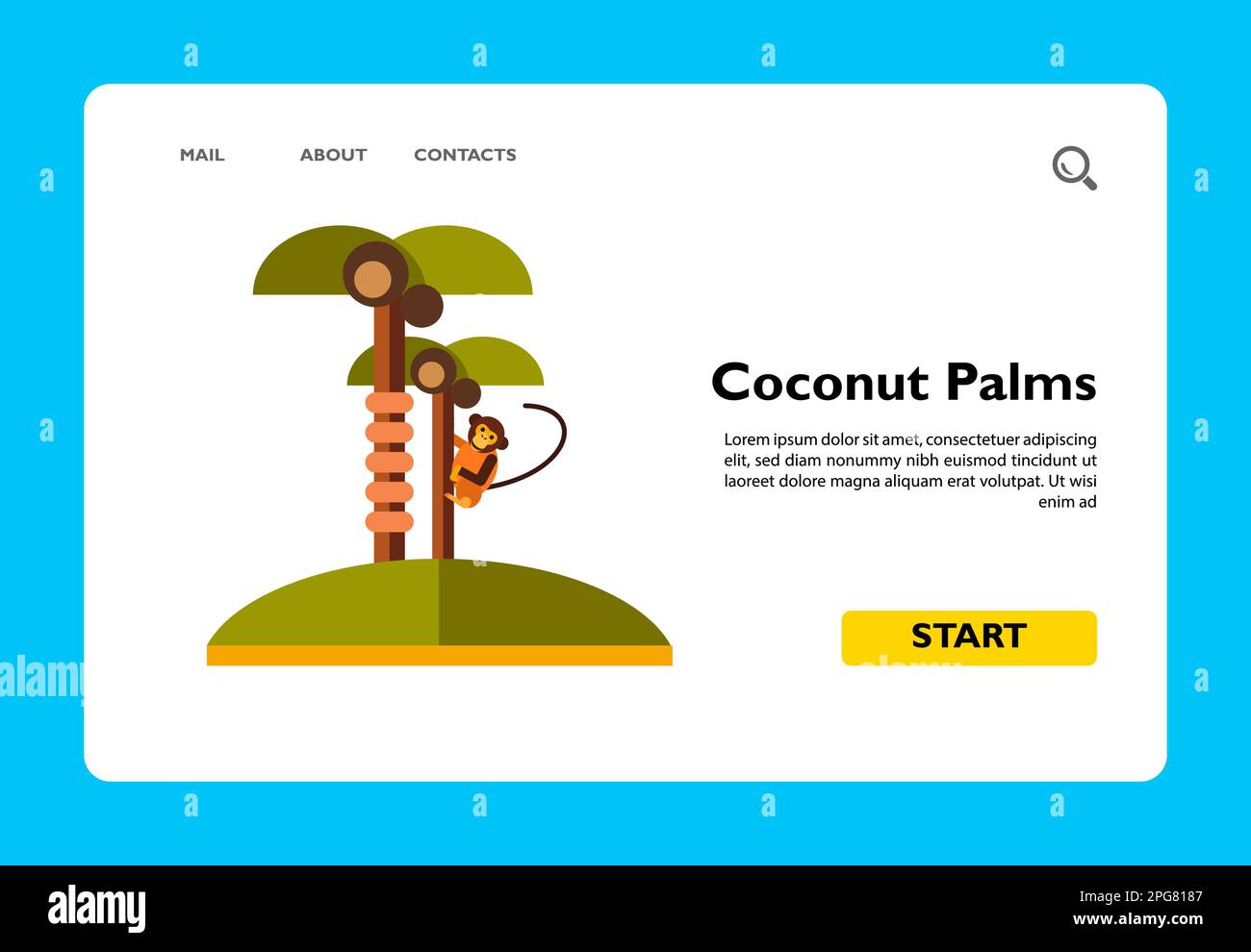 Coconut Palms with Monkey Icon Stock Vector Image & Art - Alamy