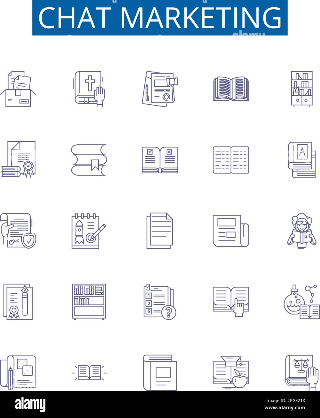 Chat marketing line icons signs set. Design collection of Chatbot, Messaging, Automation ...