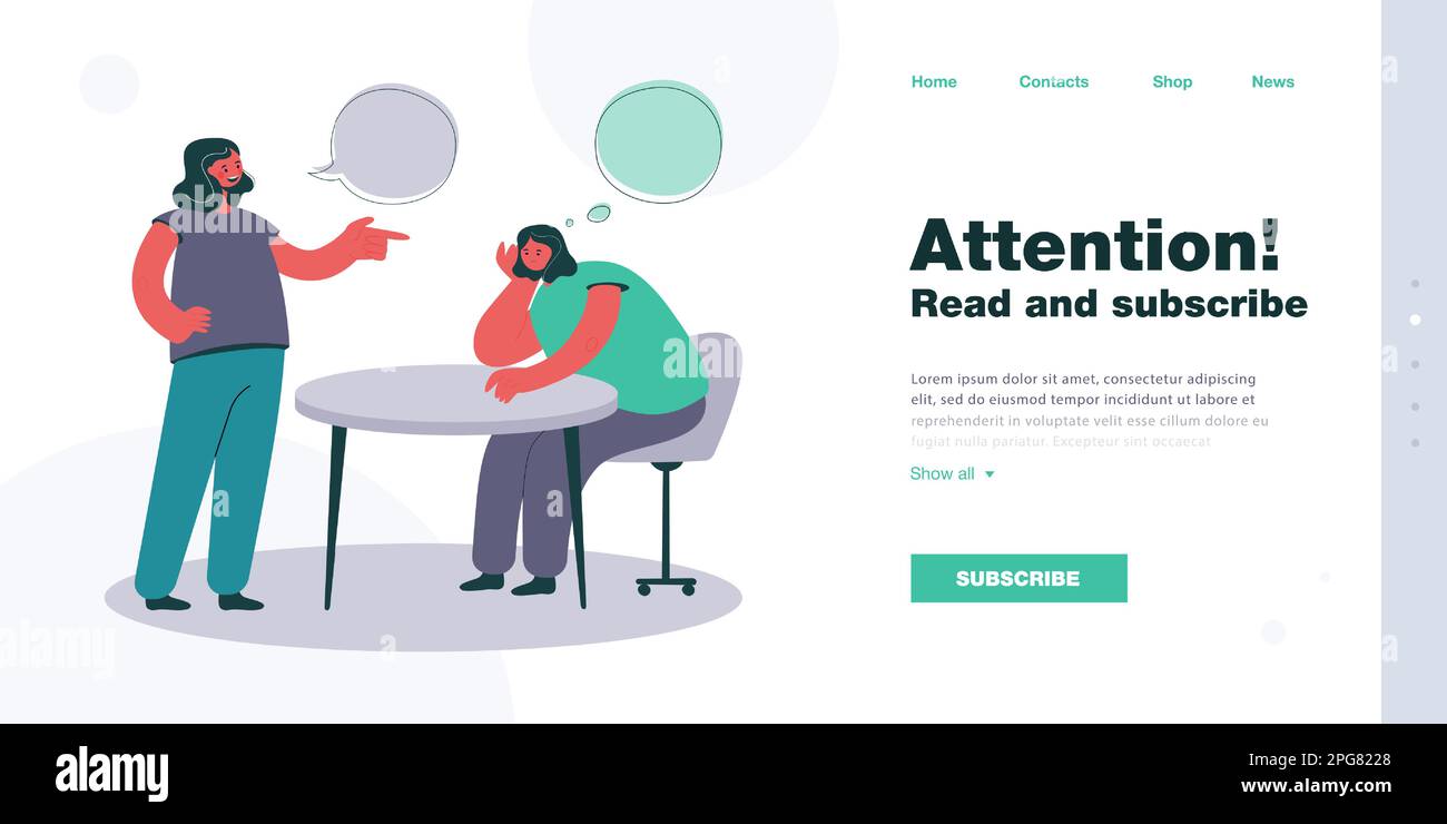 Cartoon girl thinking while talking to friend or colleague Stock Vector ...