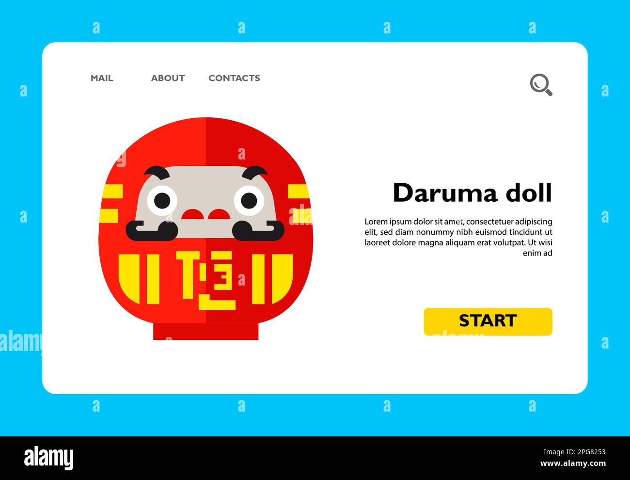 Daruma doll flat icon Stock Vector Image & Art - Alamy