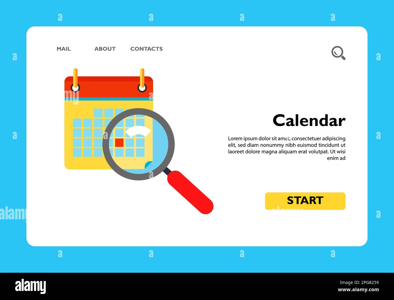 Calendar and Magnifying Glass Icon Stock Vector Image & Art - Alamy