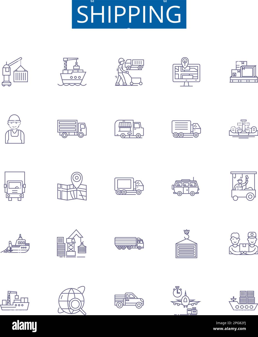 Shipping line icons signs set. Design collection of Dispatch, Delivery, Logistics, Freight ...