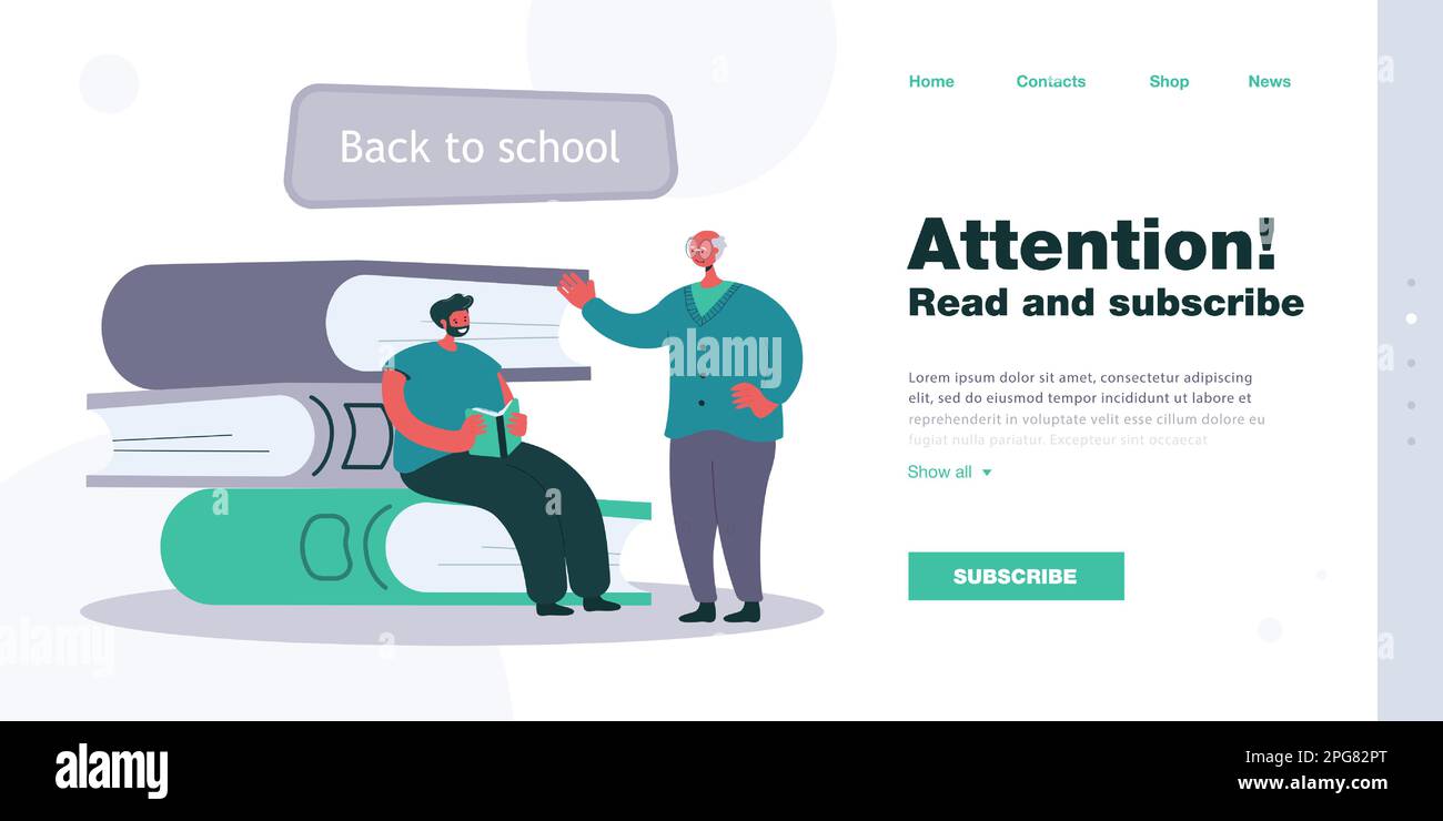 Elderly cartoon person teaching male student Stock Vector Image & Art ...