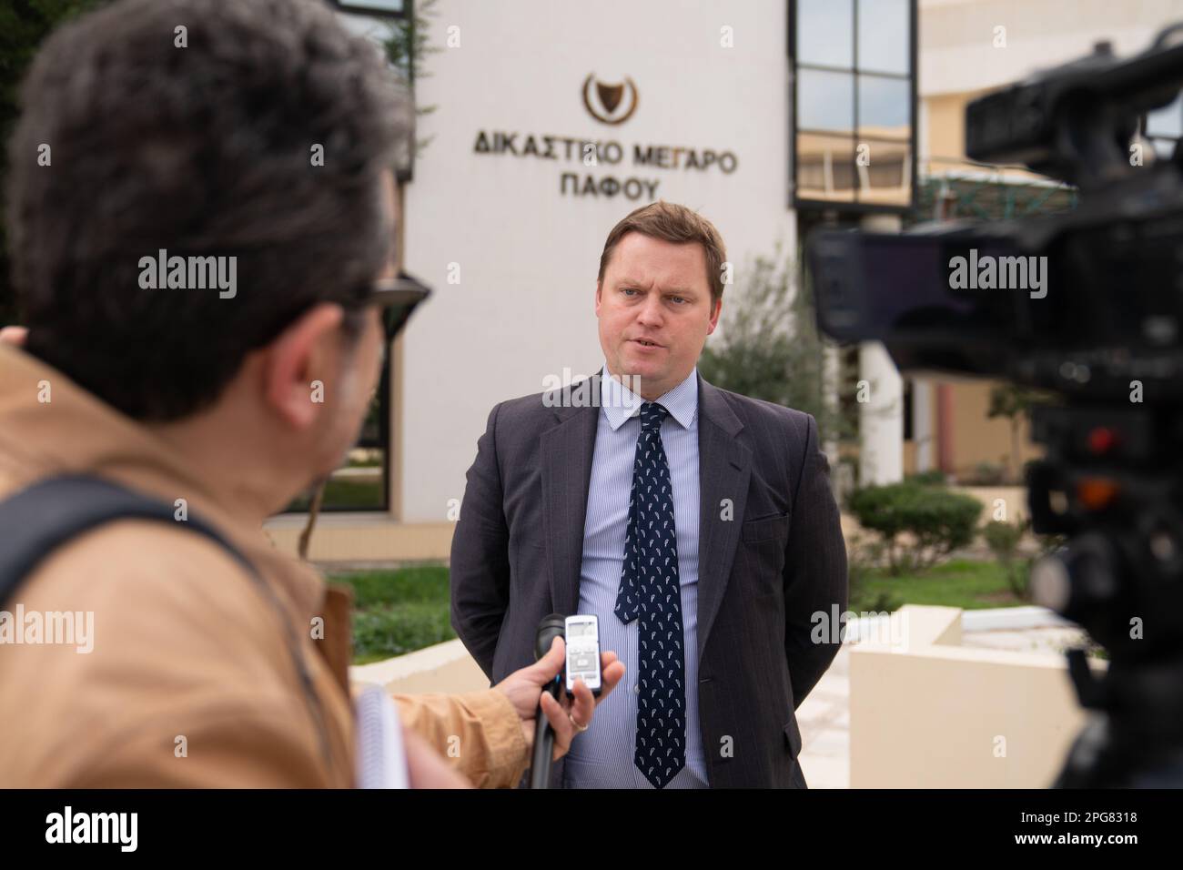 Michael Polak, the lawyer for British pensioner David Hunter, talks to ...