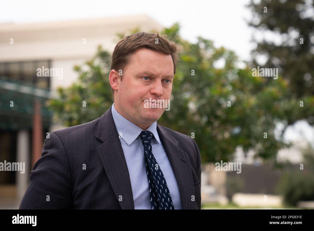 Michael Polak, the lawyer for British pensioner David Hunter, talks to ...