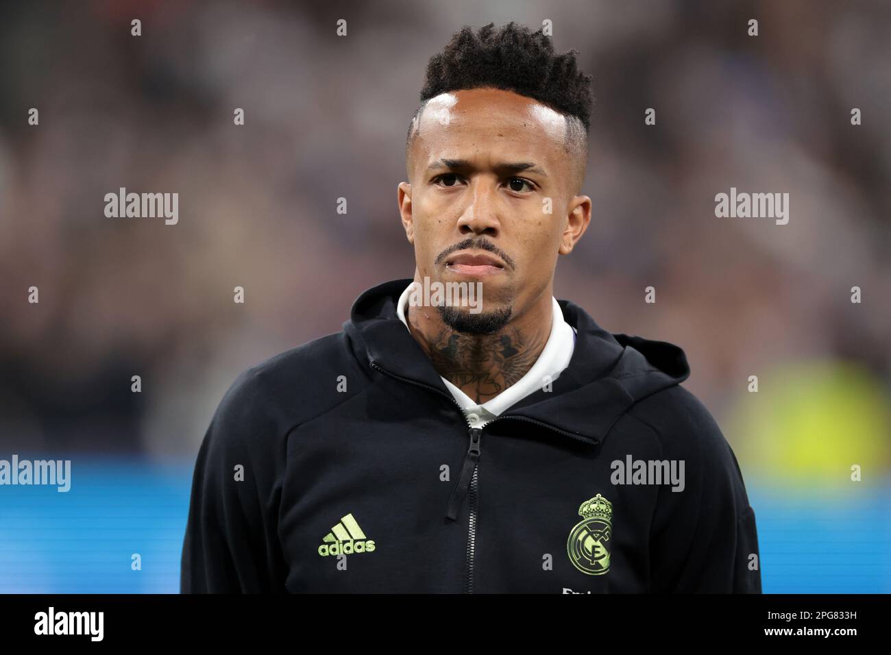 Madrid, Spain, 15th March 2023. Eder Militao of Real Madrid looks on ...