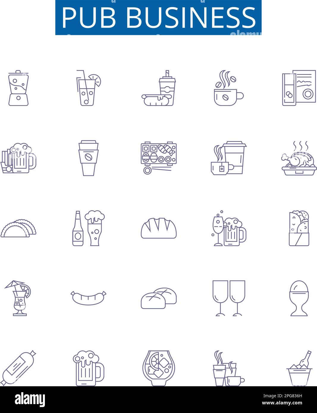 Pub business line icons signs set. Design collection of Pub, Business, Bar, Alcohol, Brewery ...