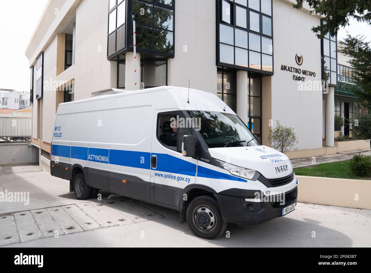 A police van carrying David Hunter, from Northumberland, leaves Paphos ...