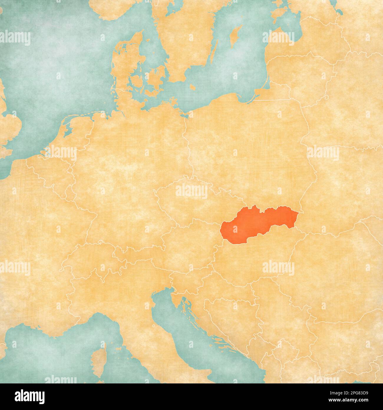 Slovakia europe map hi-res stock photography and images - Alamy