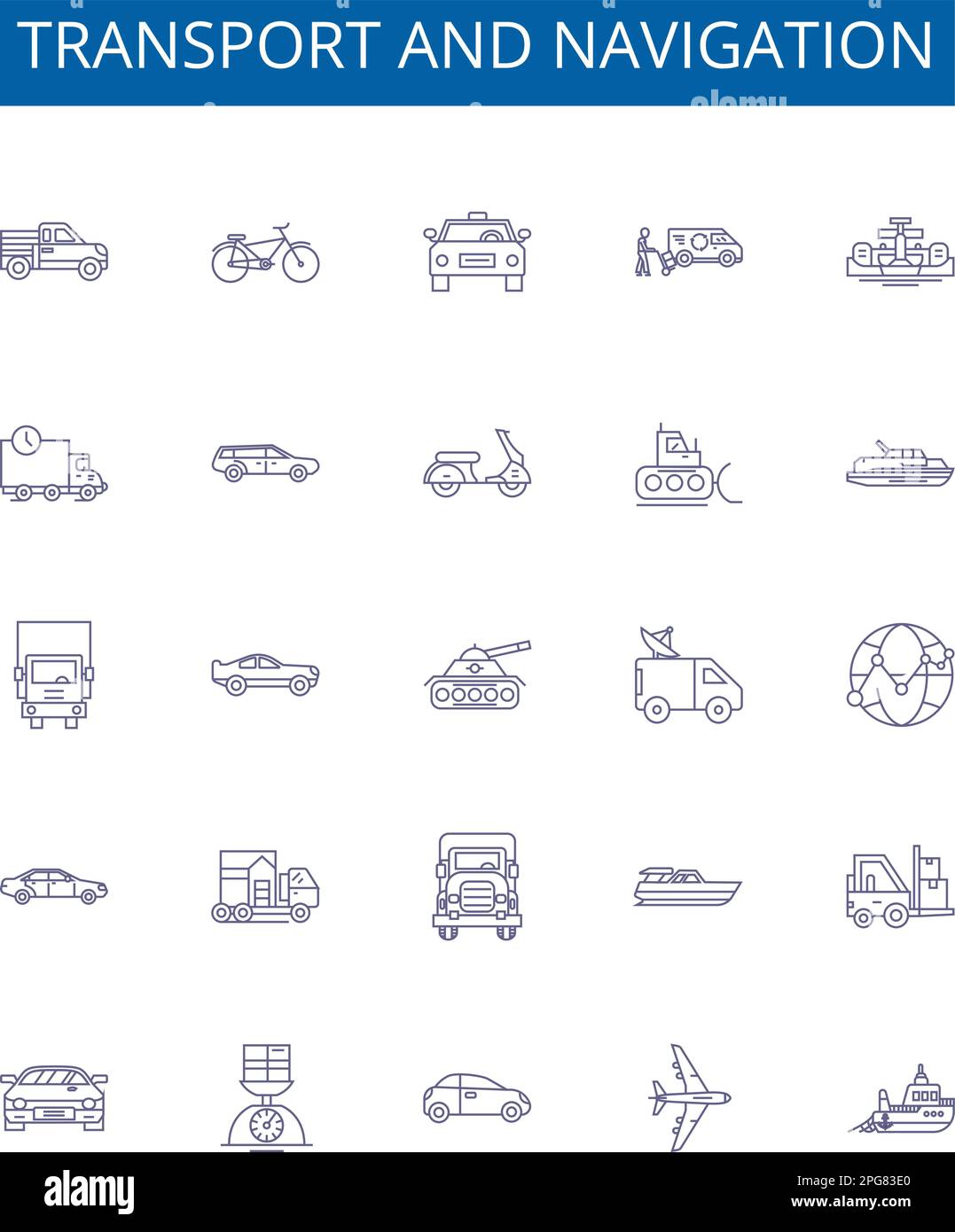 Transport and navigation line icons signs set. Design collection of Transportation, Navigation ...