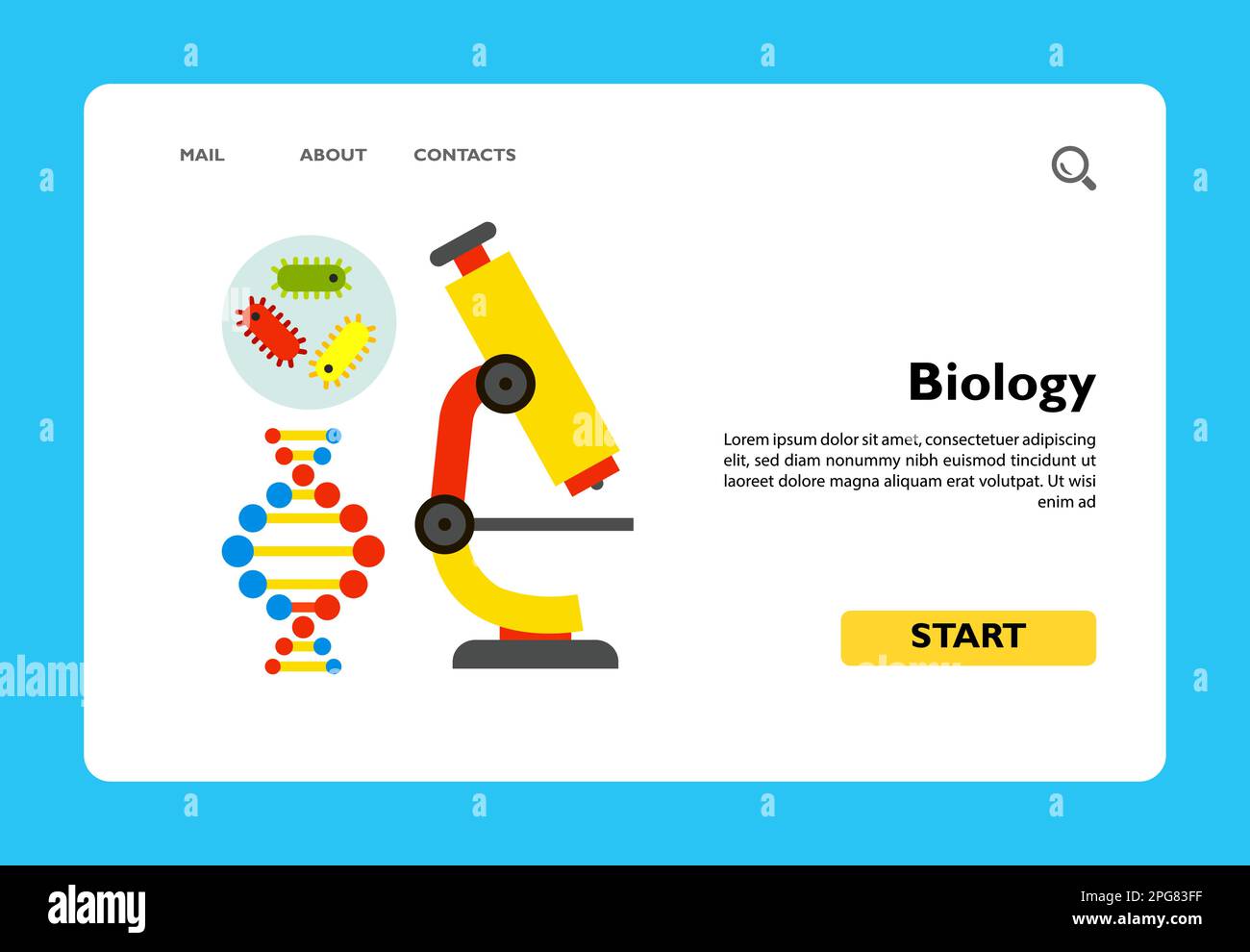 Flat illustration green microscope Stock Vector Images - Alamy