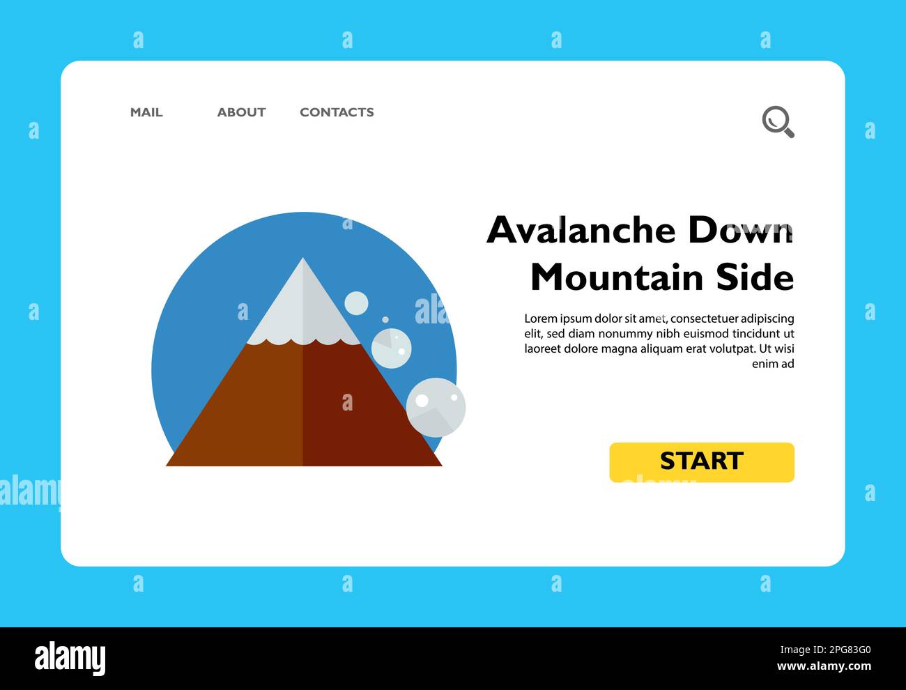 Avalanche Down Mountain Side Icon Stock Vector Image & Art - Alamy