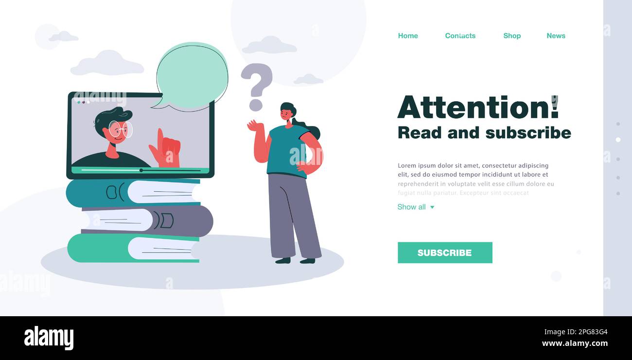 Female student asking question online Stock Vector Image & Art - Alamy