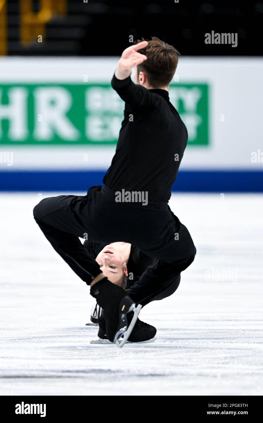Brooke McINTOSH & Benjamin MIMAR (CAN), during Pairs Practice, at the ...