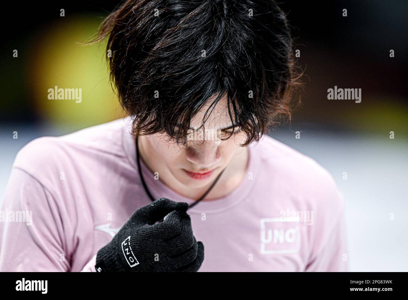Shoma UNO (JPN), during Men Practice, at the ISU World Figure Skating Championships 2023, at ...