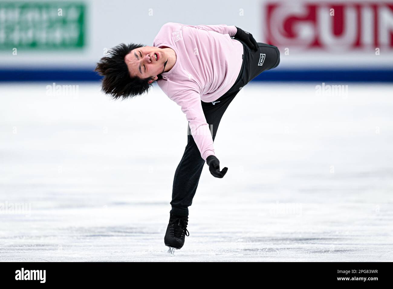 Shoma UNO (JPN), during Men Practice, at the ISU World Figure Skating Championships 2023, at ...