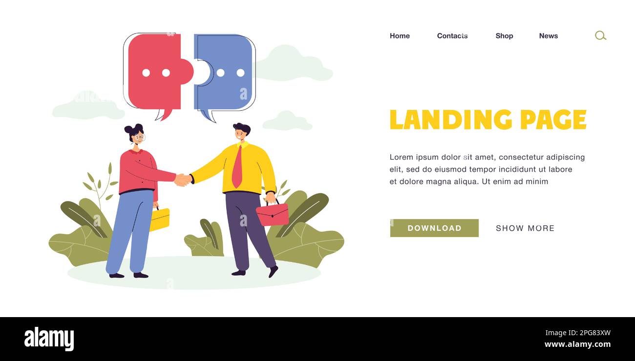 Dialogue between male and female business people Stock Vector Image ...