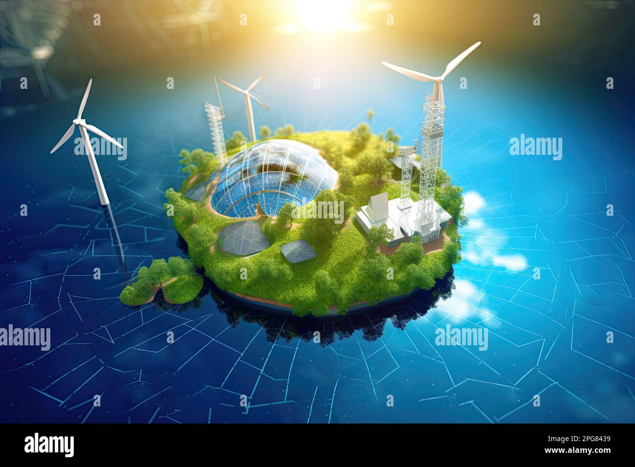 Green Energy Industry Using Alternative Sources Such Wind Solar And