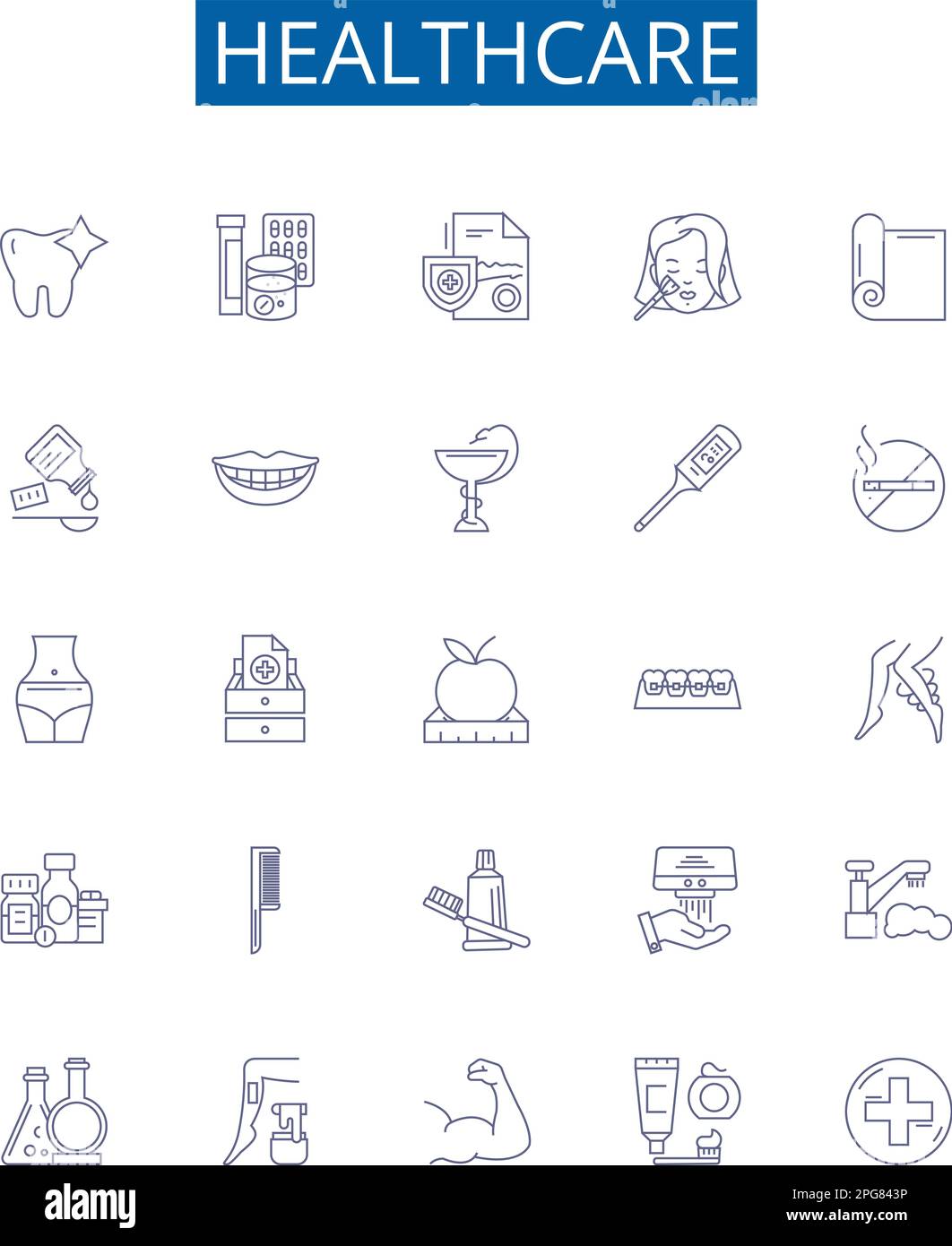 Healthcare line icons signs set. Design collection of Care, Healthcare ...