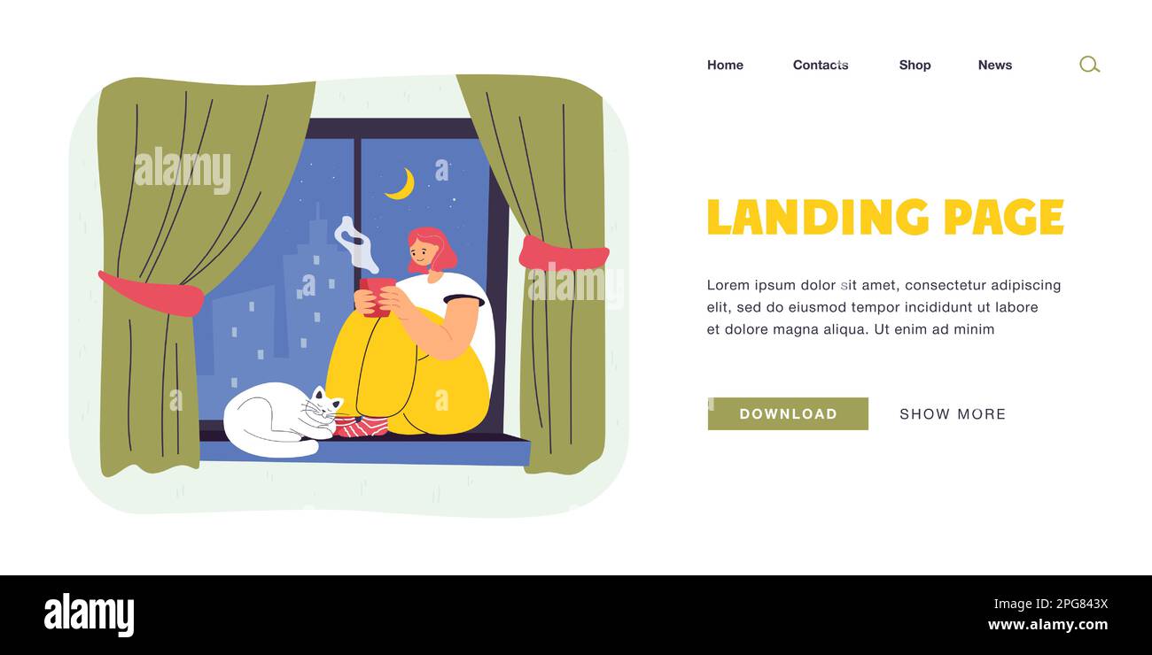 Beautiful woman sitting outside Stock Vector Images - Alamy