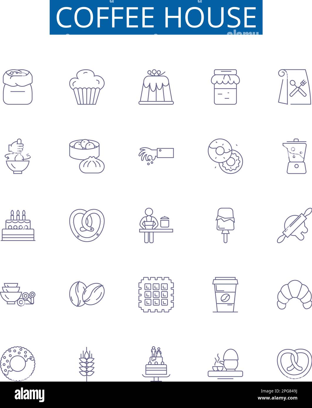 Coffee house line icons signs set. Design collection of Cafe, Coffee, Shop, Latte, Espresso ...