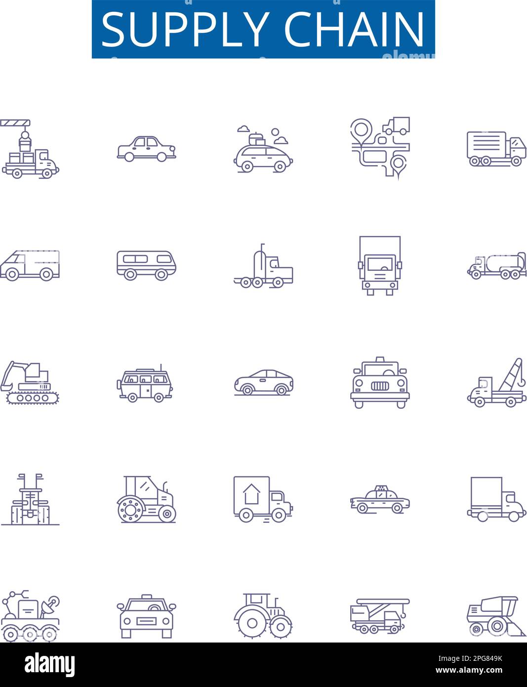Supply chain line icons signs set. Design collection of Logistics ... Supply chain line icons signs set. Design collection of Logistics ...