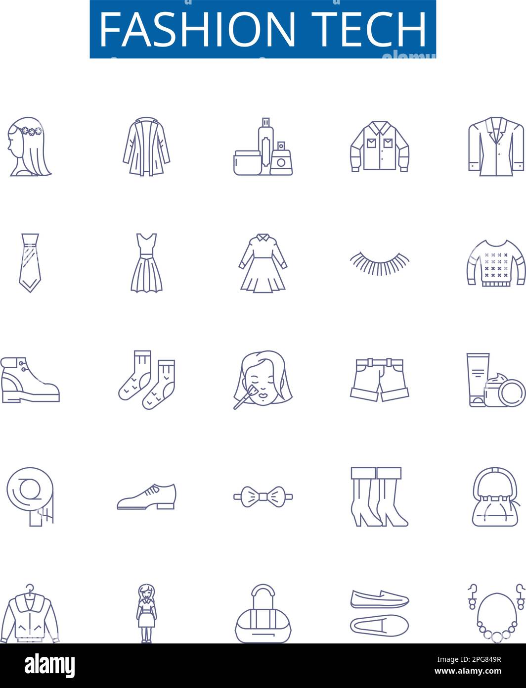 Fashion tech line icons signs set. Design collection of Style ...