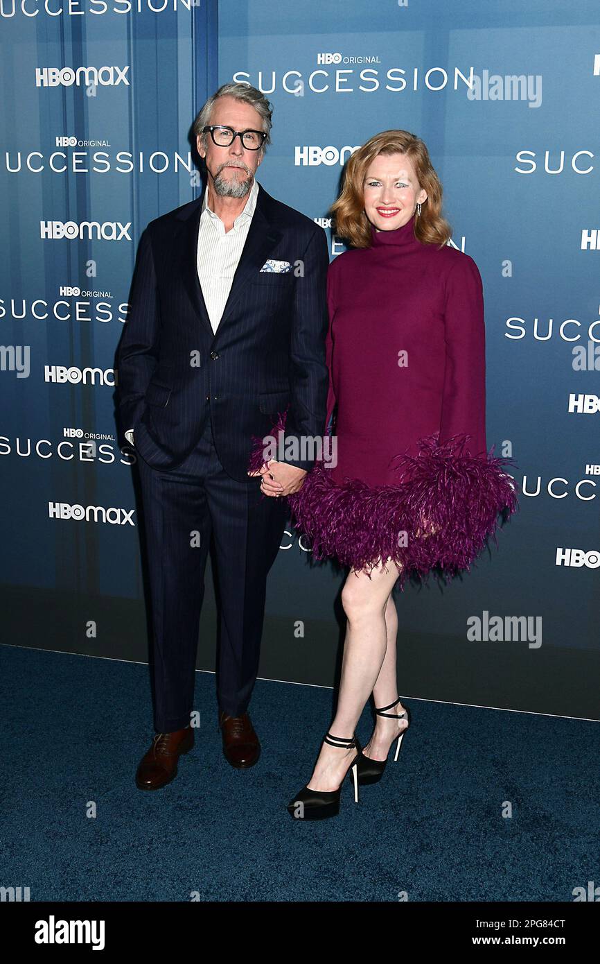 New York, USA. 20/03/2023, Alan Ruck and wife actor Mireille Enos ...