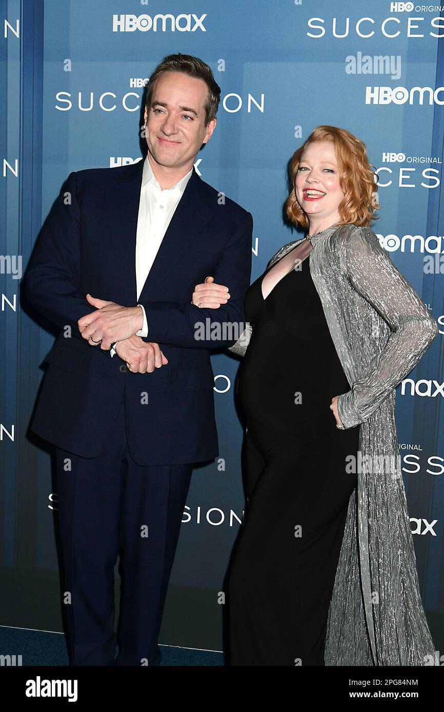 Matthew Macfadyen and Sarah Snook attends HBO's "Succession" red carpet ...