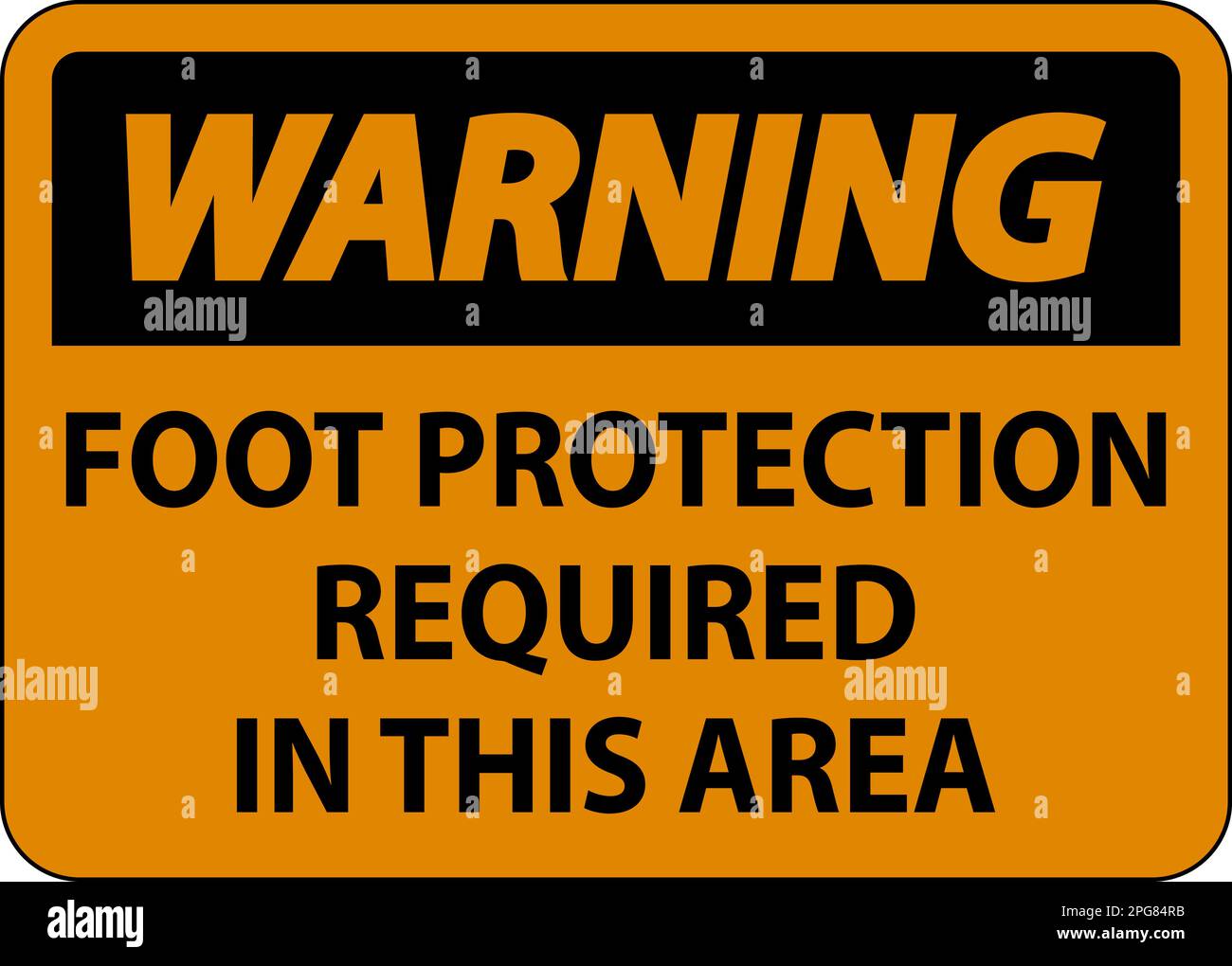 Warning Foot Protection Required in This area Sign Stock Vector Image ...