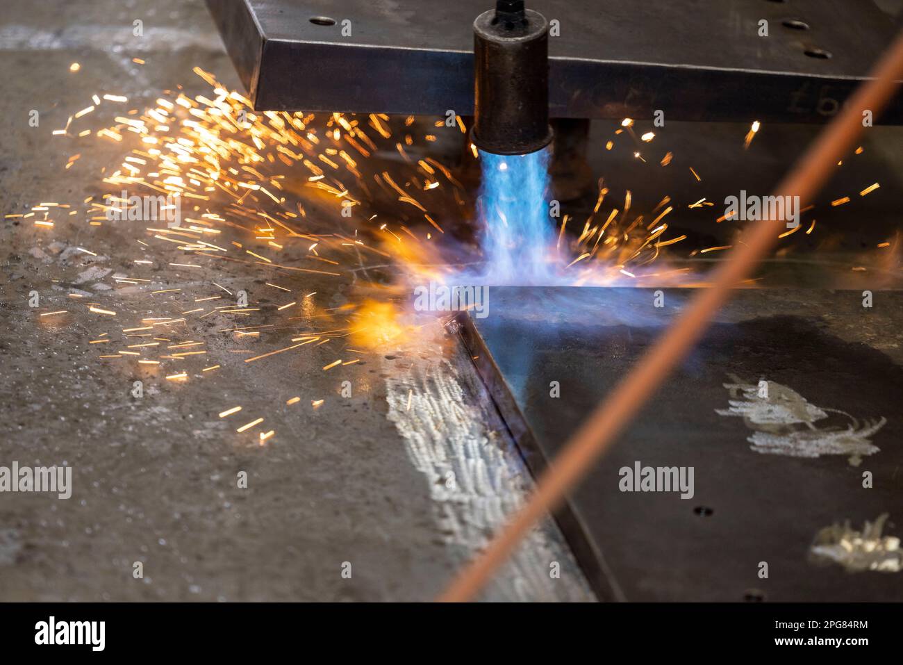 Duisburg, Germany. 21st Mar, 2023. The final weld seam to fully join ...