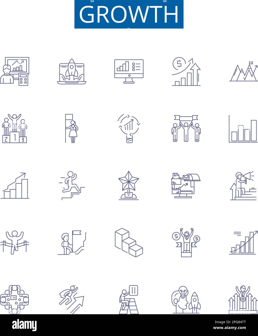 Growth line icons signs set. Design collection of Expansion ...