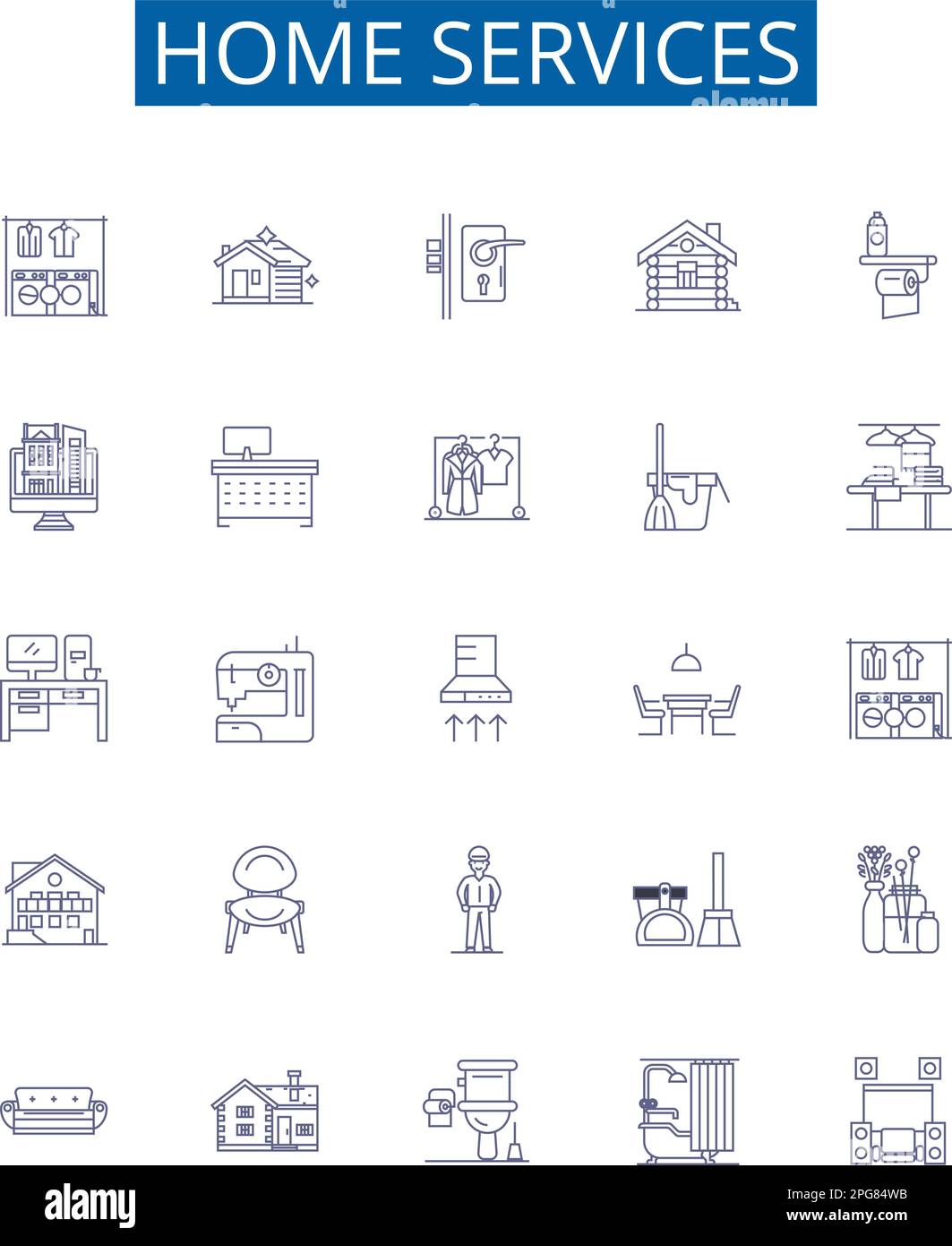 Home services line icons signs set. Design collection of Homecare ...