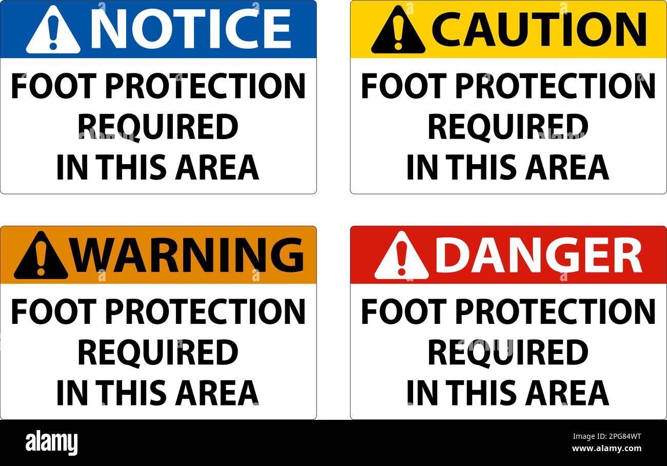Foot Protection Required in This area Sign Stock Vector Image & Art - Alamy