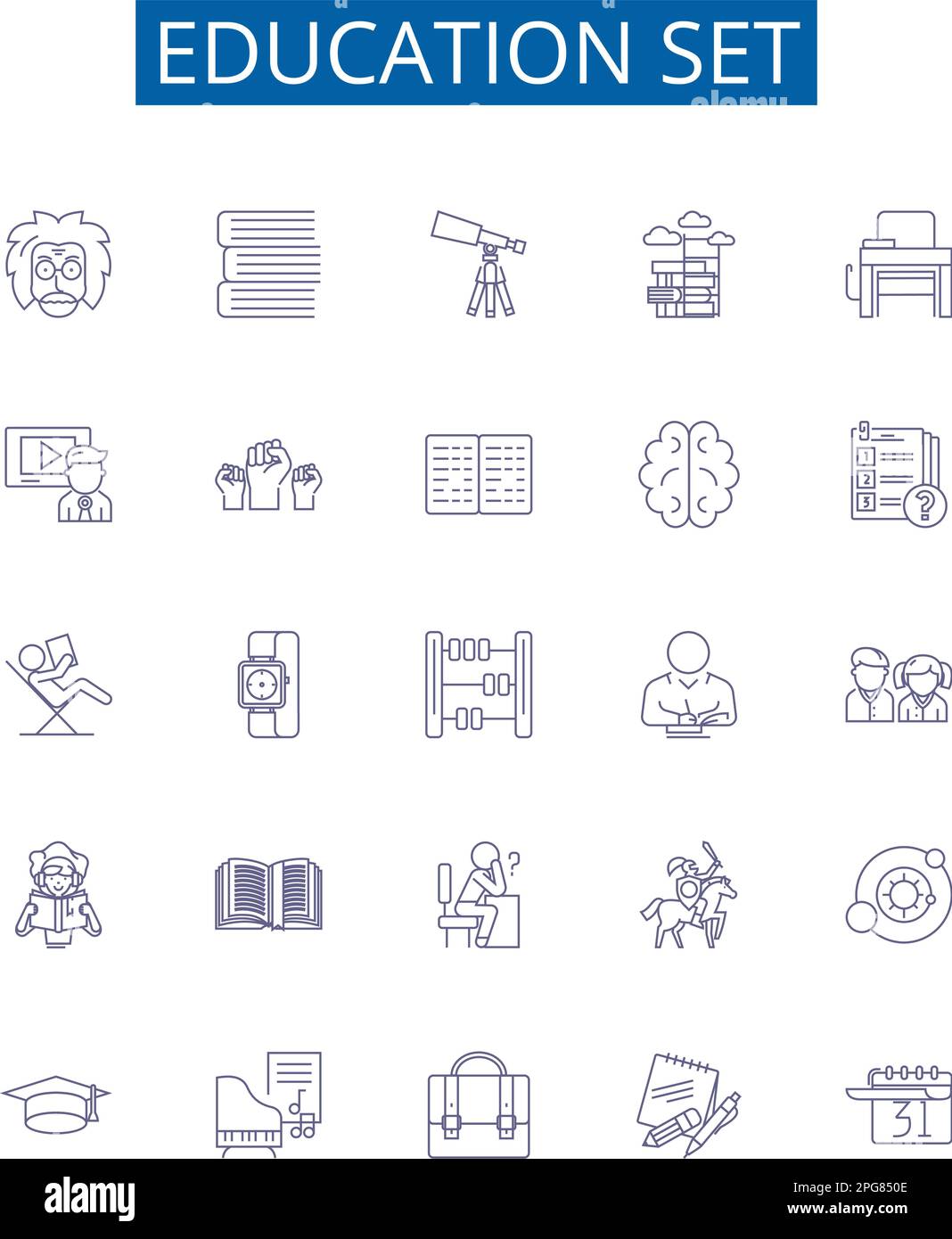 Education Set Line Icons Signs Set Design Collection Of Teaching