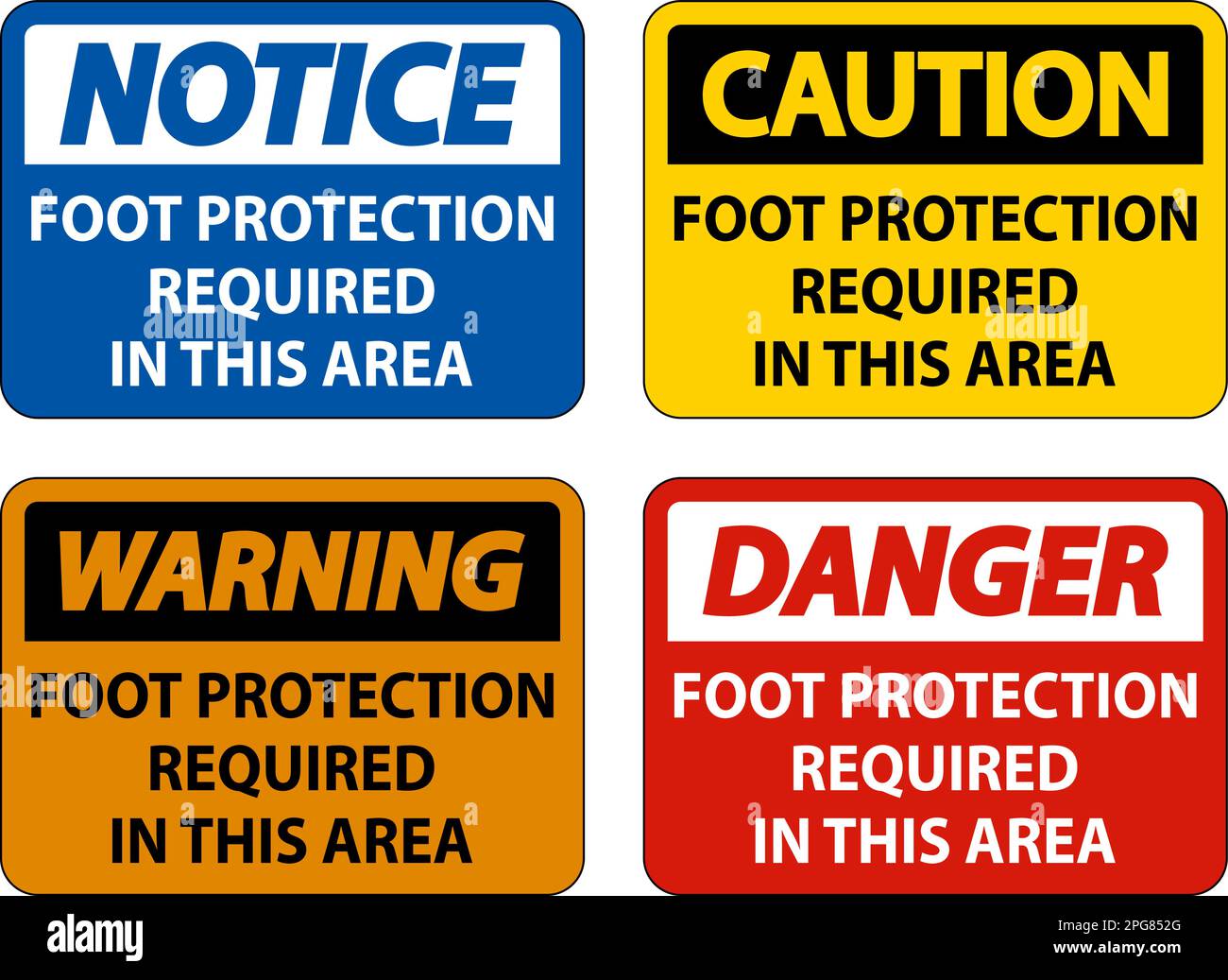 Foot Protection Required in This area Sign Stock Vector Image & Art - Alamy