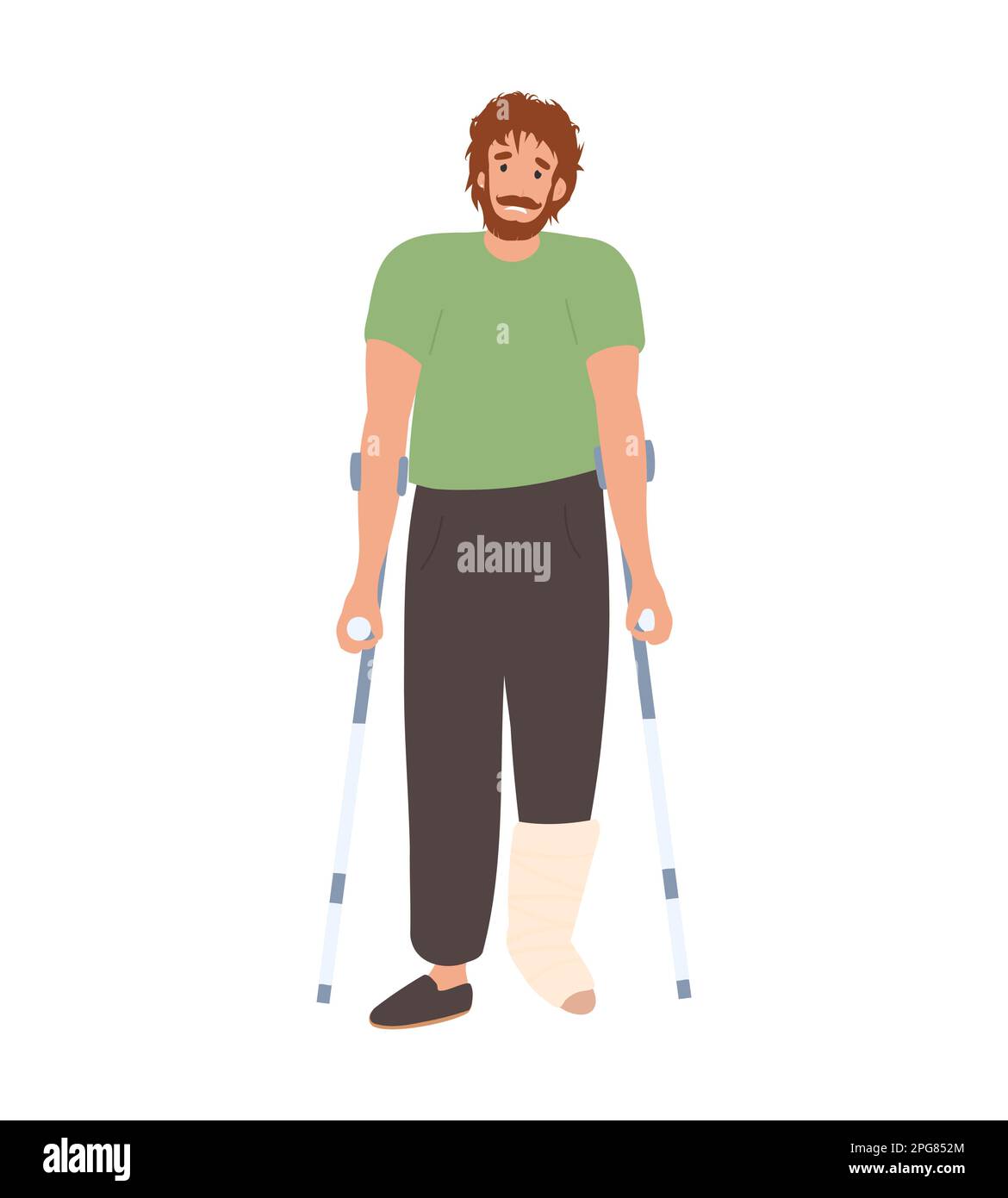 Injured foot crutches bandage Cut Out Stock Images & Pictures - Alamy