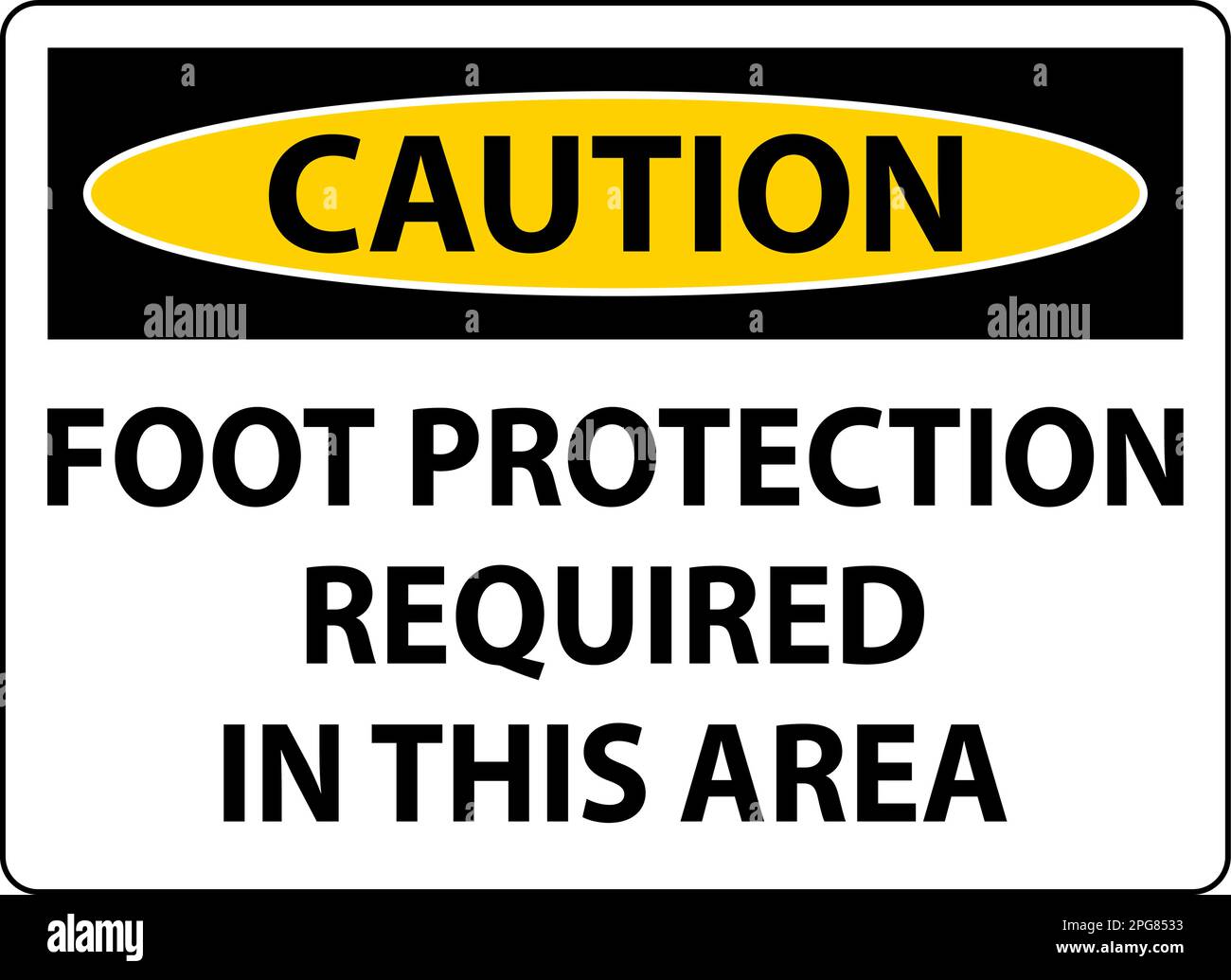 Caution Foot Protection Required in This area Sign Stock Vector Image ...
