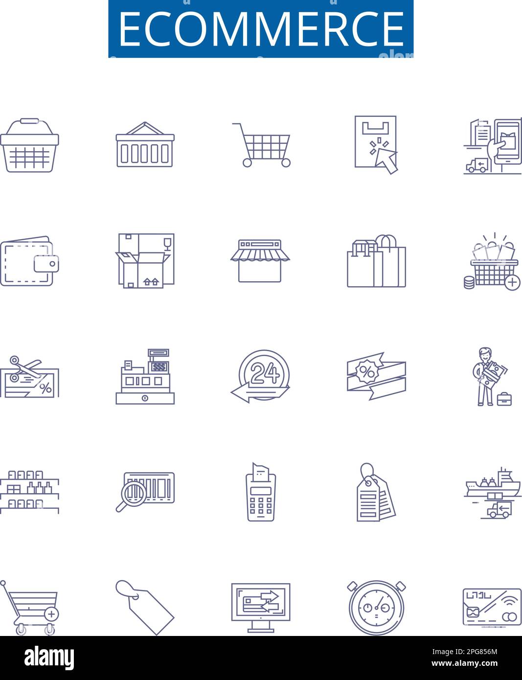 Ecommerce line icons signs set. Design collection of shopping, buying ...