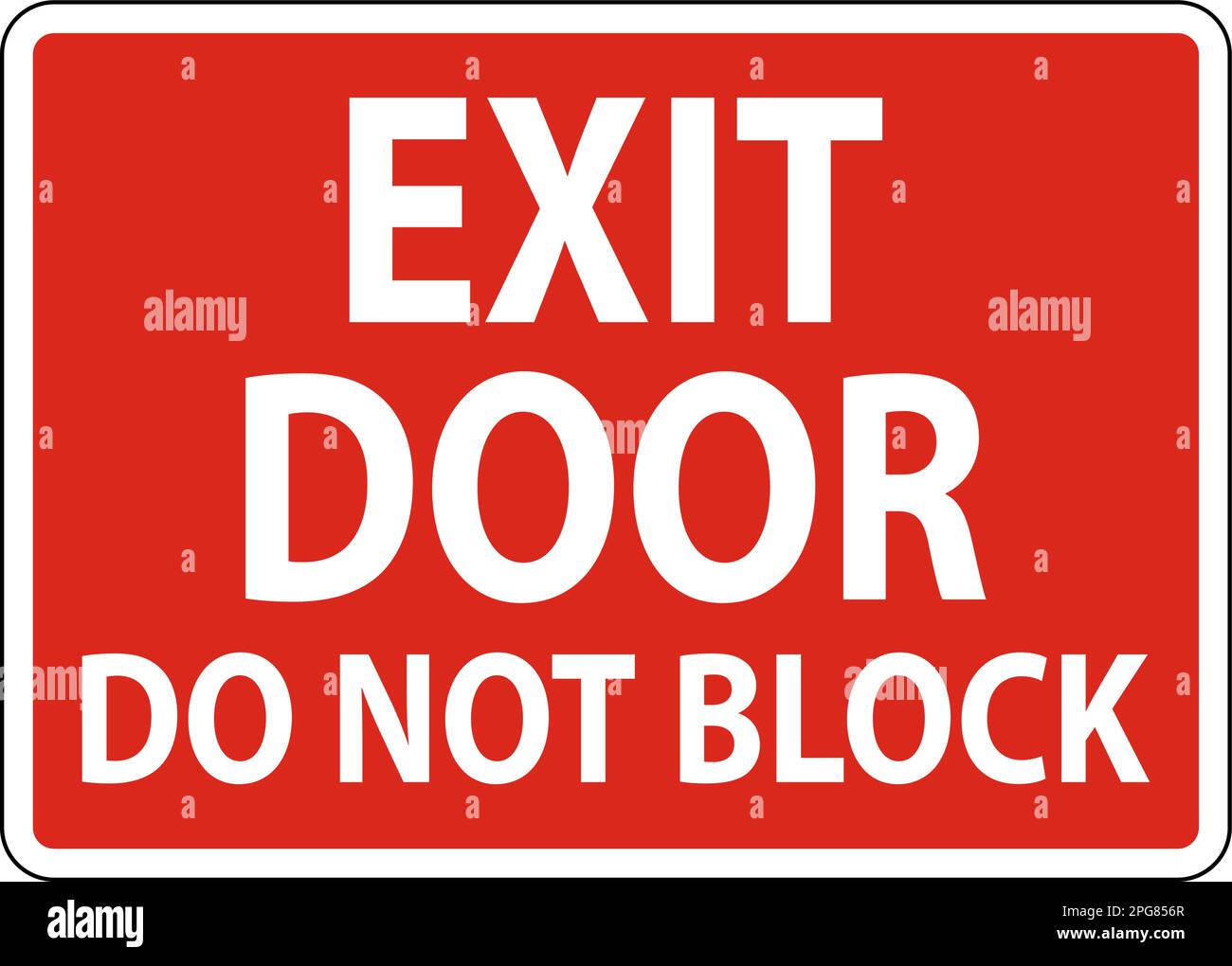 Exit Door Do Not Block Sign On White Background Stock Vector Image ...