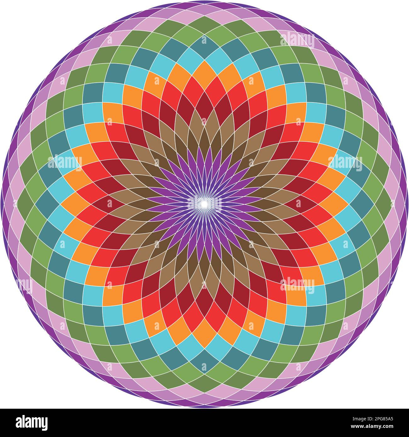 Colorful geometrical figure. Sacred Geometry Torus Yantra or Hypnotic ...