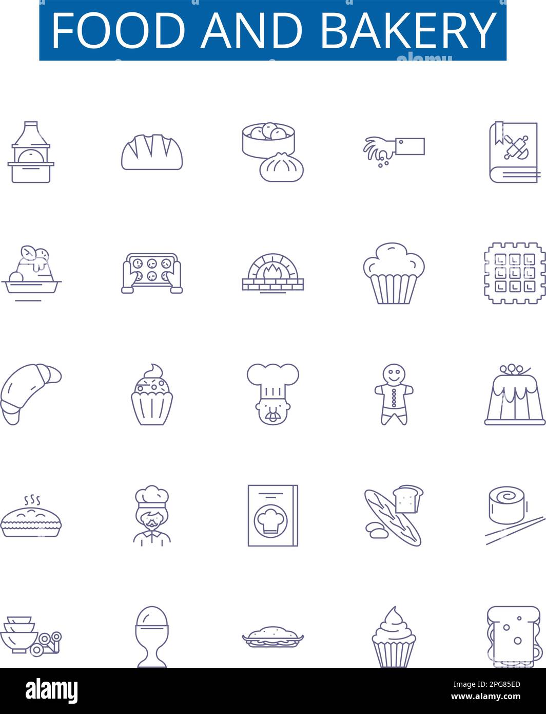 Food and bakery line icons signs set. Design collection of Bakery, Food ...