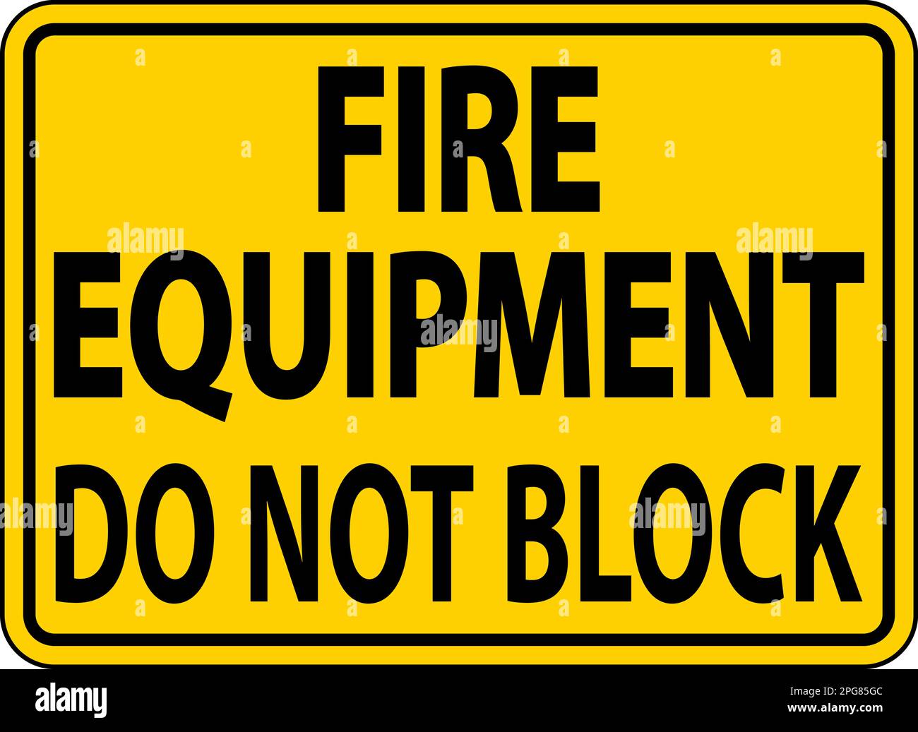 Fire Equipment Do Not Block Sign On White Background Stock Vector Image ...